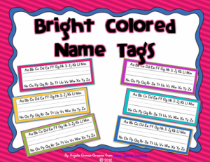 6 Free Brightly Colored Name Tags - Teach Junkie