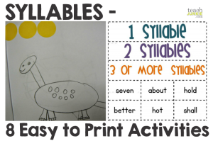 Syllables - 8 Easy to Print Activities - Teach Junkie