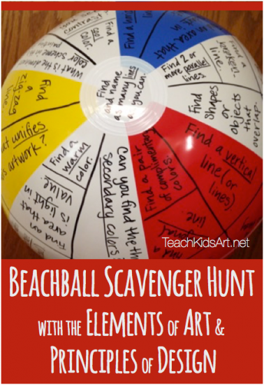 Elements of Art and Principles of Design: Beach Ball Scavenger Hunt ...