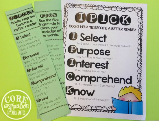 Book Selection Free Bookmark Reminders - Teach Junkie