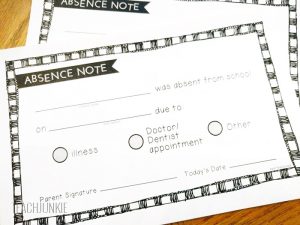 Free Printable Absence Notes for the Elementary Classroom - Teach Junkie