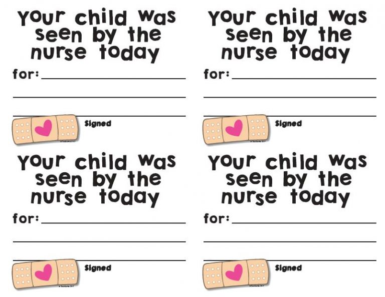School Nurse Visitor Slips {Printable} - Teach Junkie